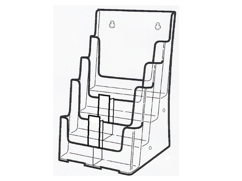 A4 Multi-Pocket Wall Mounted Acrylic Brochure Holder